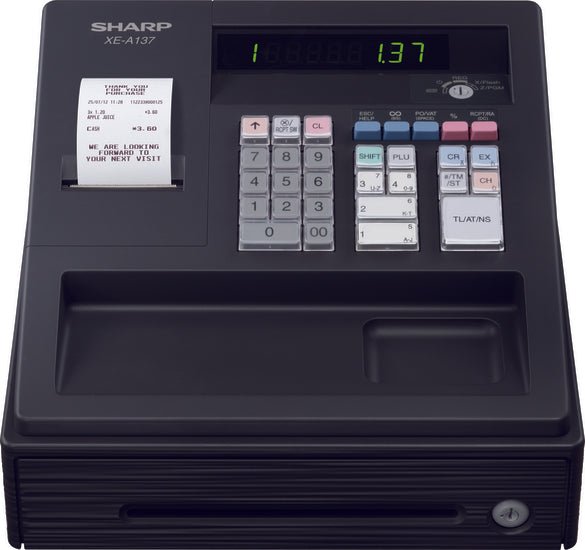 SHARP Entry Level Electronic Cash Register – XE-A137 + 2 x FREE Thermal ...